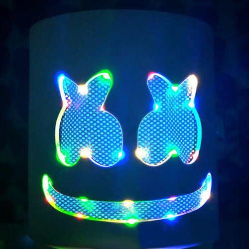 LED MarshMello DJ Mask Full Head Helmet Halloween Cosplay Mask Bar ...