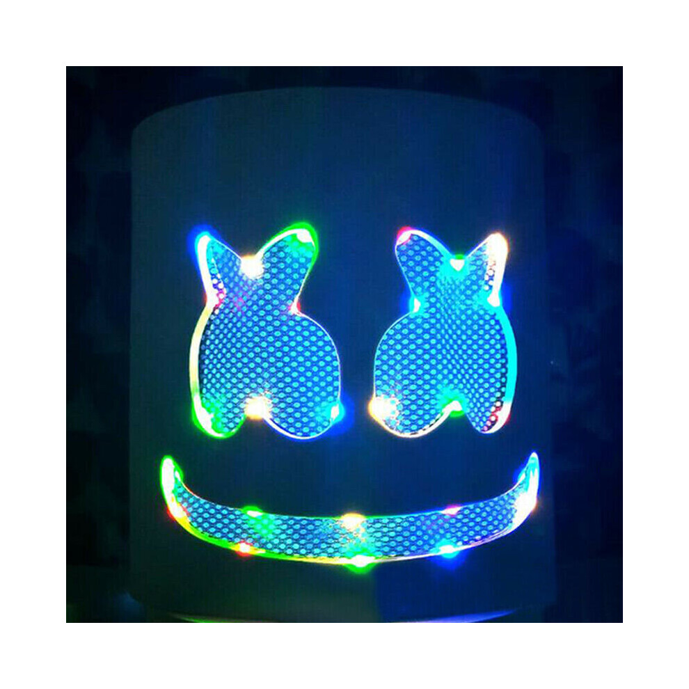 LED MarshMello DJ Mask Full Head Helmet Halloween Cosplay Mask Bar ...