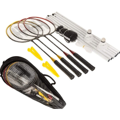 Professional Badminton Set 4 Player Pro Racket Shuttlecock Garden Game ...