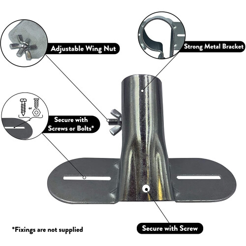 Heavy Duty Metal Broom Brush Handle Bracket with Adjustable Brace ...