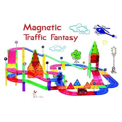 Mag-Genius 124 Piece Racing Track Set New 3D Magnet Toy Car and ...