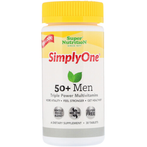 Super Nutrition, SimplyOne, 50+ Men, Triple Power Multivitamins, 30 Tablets on OnBuy