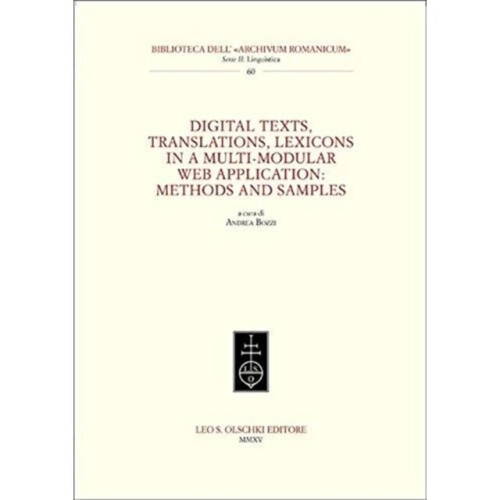 Digital Texts Translations Lexicons In A Multi Modular Web Application Methods Ans Samples By