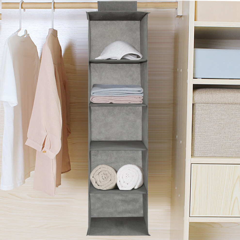 5 Drawer Hanging Wardrobe Organiser Hanging Shelves on OnBuy