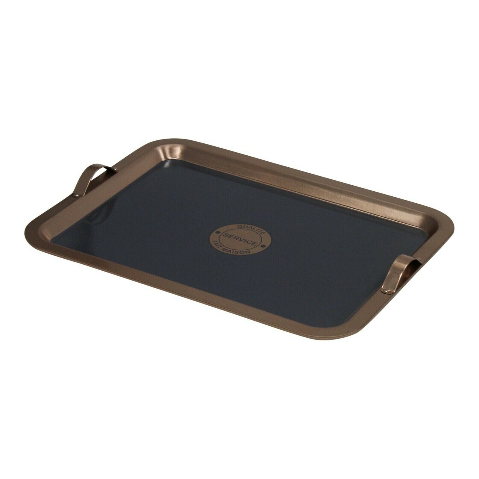 Large 40 x 30cm Serving Tray Copper & Grey Tray Modern Design With ...