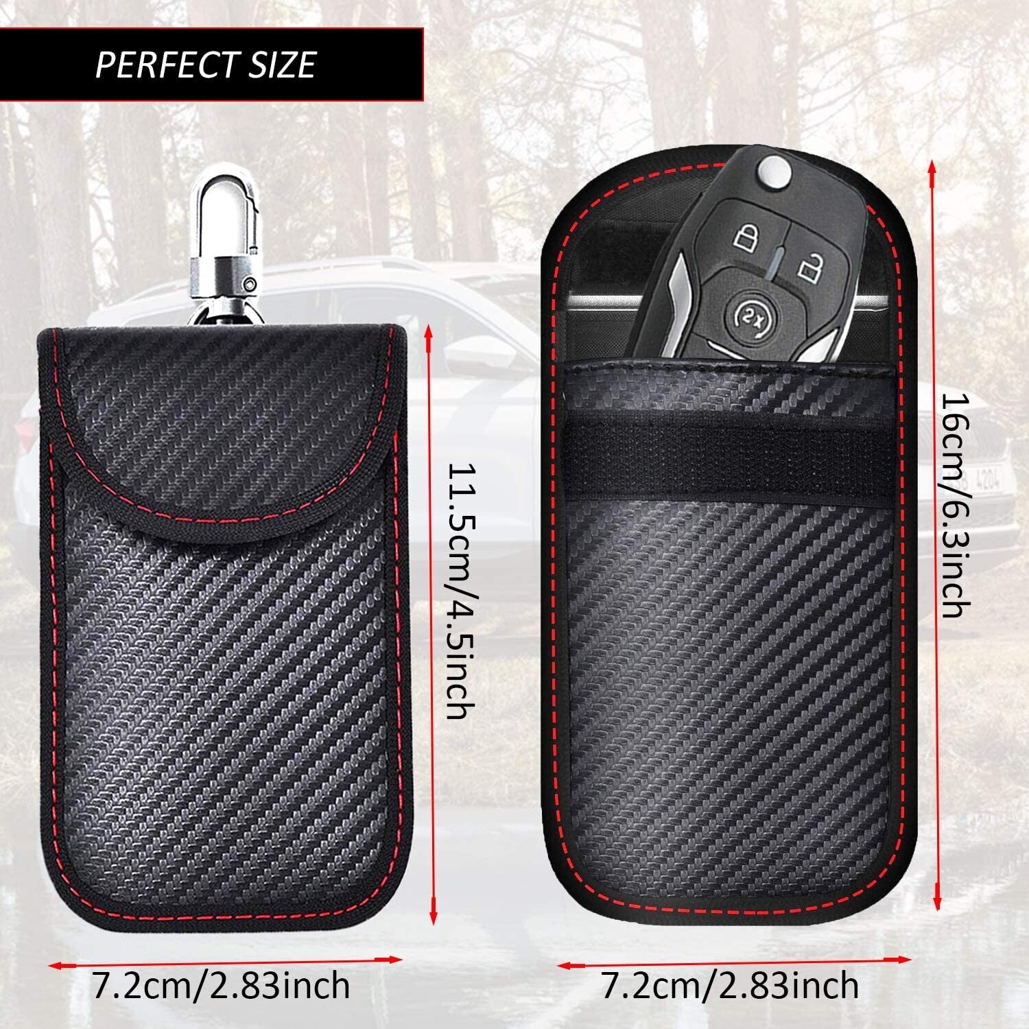 2-Pack Small Faraday Pouches for Car Keys - 100% Signal Blocker RFID ...