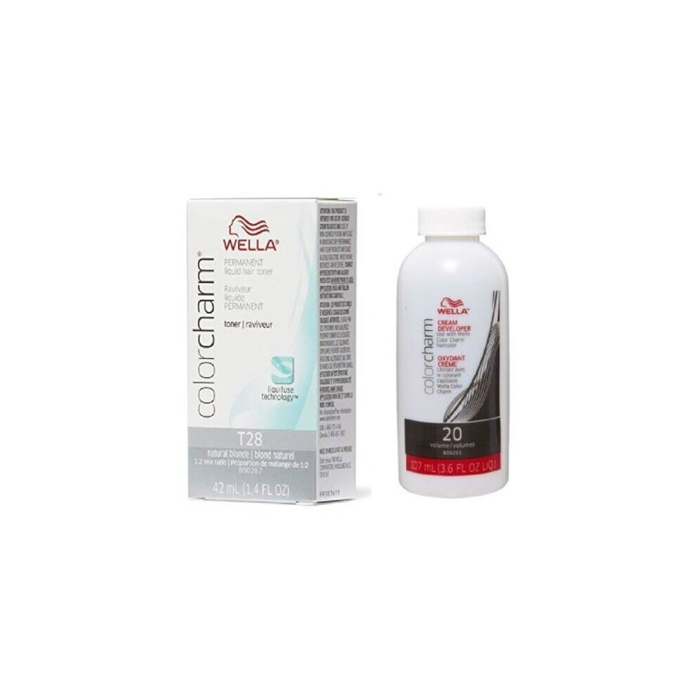 (Wella T28 and 20 Vol. Developer) Wella Color Charm T28 Permanent ...