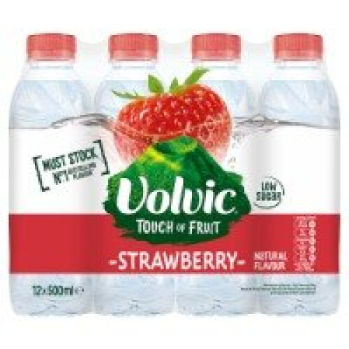 Volvic Touch of Fruit Strawberry Natural Flavoured Water 12 x 500ml (12 ...