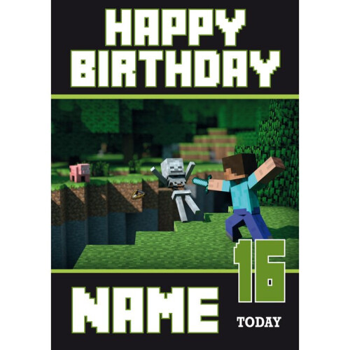Minecraft Personalised Birthday Card on OnBuy