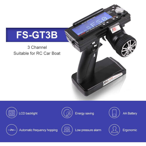 FlySky GT3B 2.4GHz Radio Remote Control Digital LCD 3 Channel ...