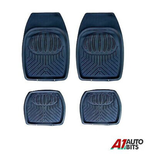 Set of 4 Universal Deep Tray Mud Rubber Mats Car Van Bus Floor Mat Set ...