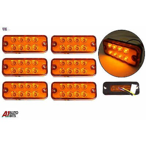 6 x 24V 8 LED Side Marker Orange Amber Light for Truck Man Daf Scania ...