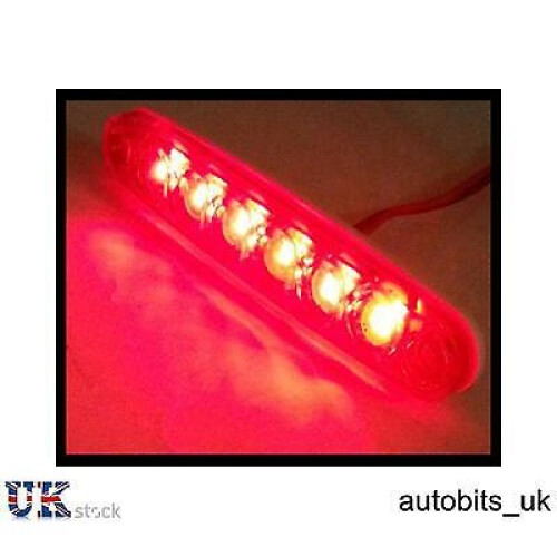 1 X 24V 6 SMD LED FRONT RED SIDE MARKER LIGHTS TRUCK TRAILER LORRY BUS ...