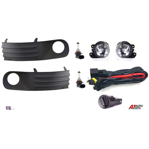 VW T5 TRANSPORTER 03-10 FOG LIGHT GRILLE KIT SET WIRING HEADLIGHT ...