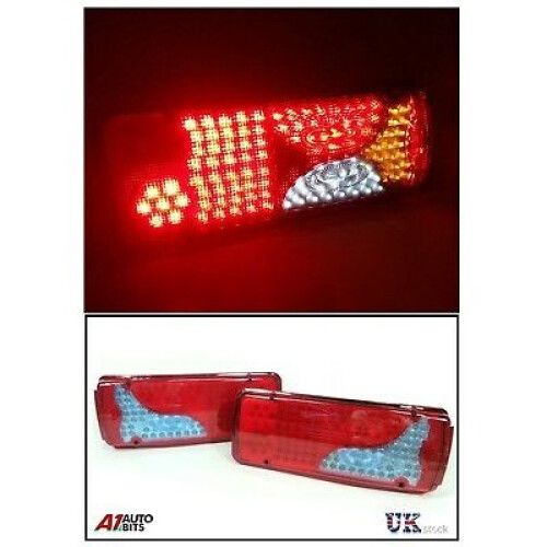 PAIR 24V LED REAR TAIL LIGHTS LAMP 6 FUNCTION TRAILER CARAVAN TRUCK ...
