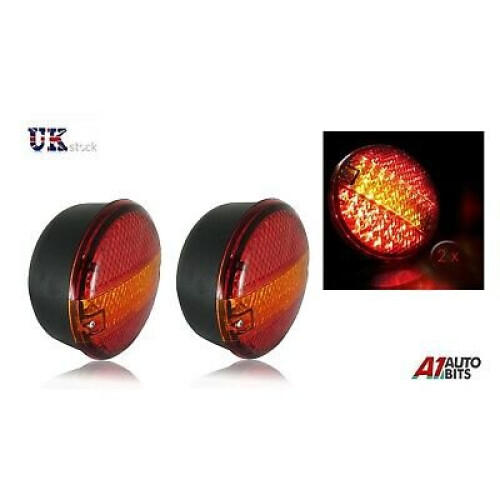 1 Pair 24 Volt Led Tail Lights Hamburger Rear Lamps Truck Trailer ...