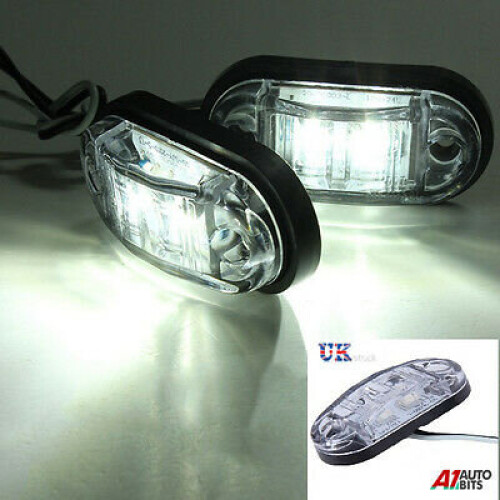 2 X 12V 2 SMD LED WHITE MARKER LIGHTS FOR IVECO DAF MAN SCANIA MERCEDES ...