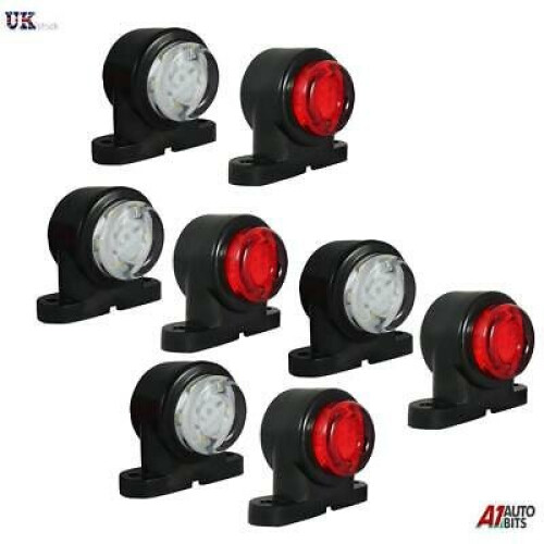 Set Of 8 Mini 12v 24v Led Rubber Stalk Marker Lights Lorry Truck ...