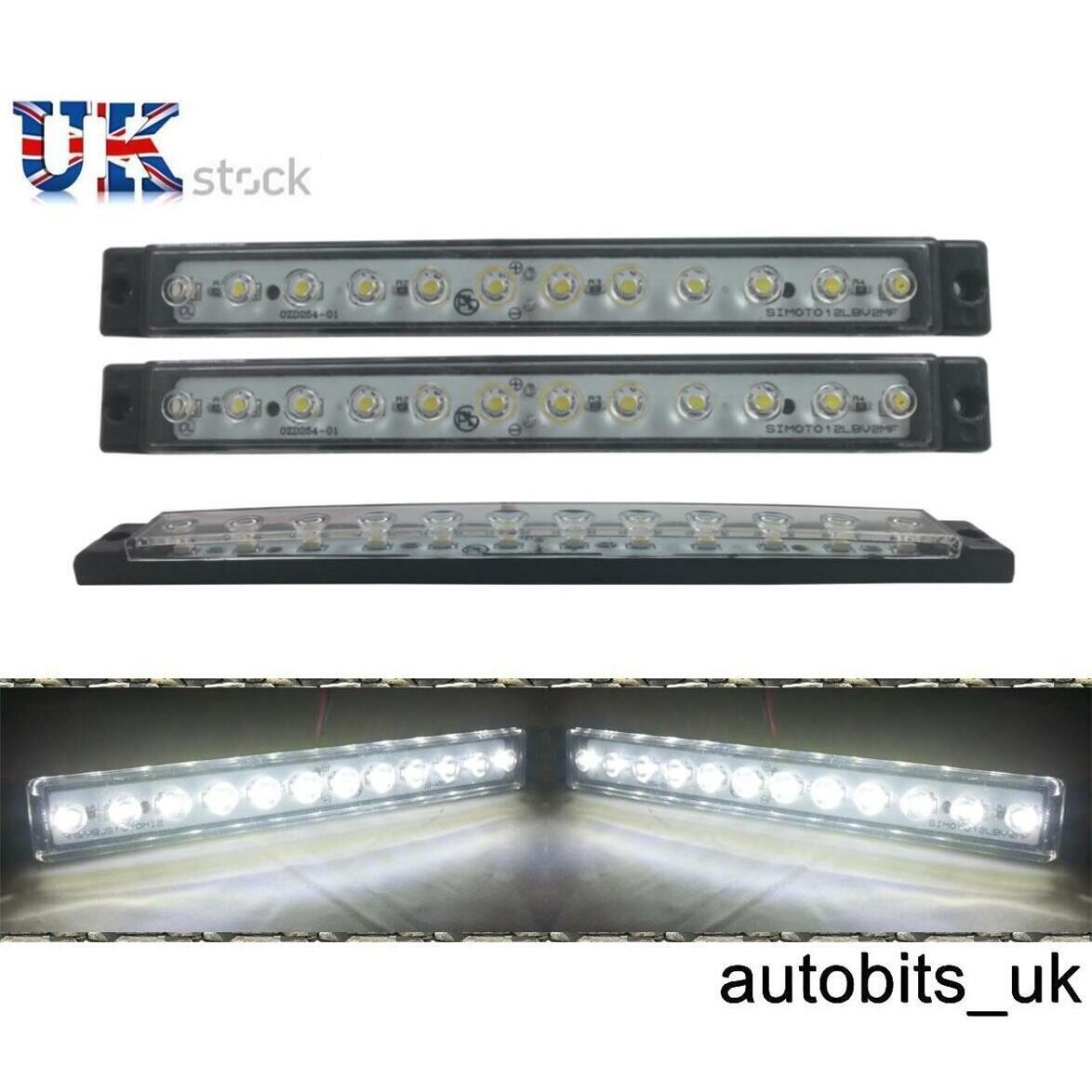 2x Car Vehicles 12 LED Daylight Daytime Day Driving Running Light DRL ...