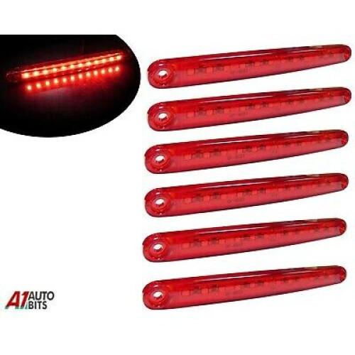 6x Rear Side Outline Marker 12 Red Led Lights For Truck Trailer Chassis ...