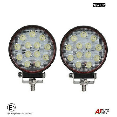 2x 45w PRO. Round Led Work Lamps Flood Beam Lights Digger Tractor ...