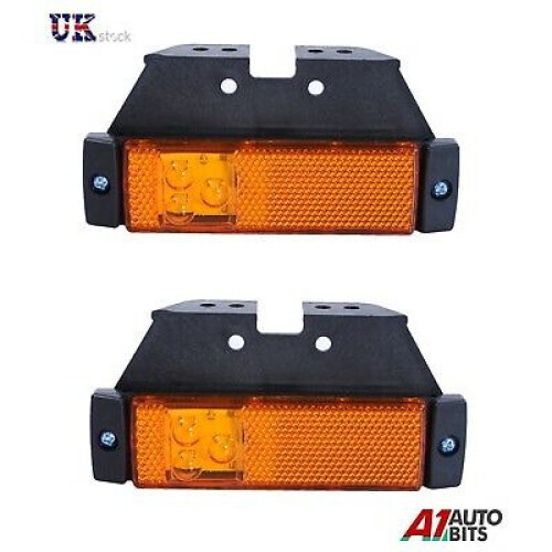 2X 24V AMBER LED SIDE MARKER/POSITION LAMPS/LIGHT FOR TRUCK LORRY MAN ...