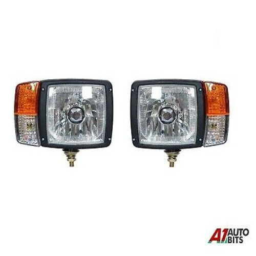 Pair For JCB Telehandler Loader Loadall Head Lights Lamps Headlamp ...
