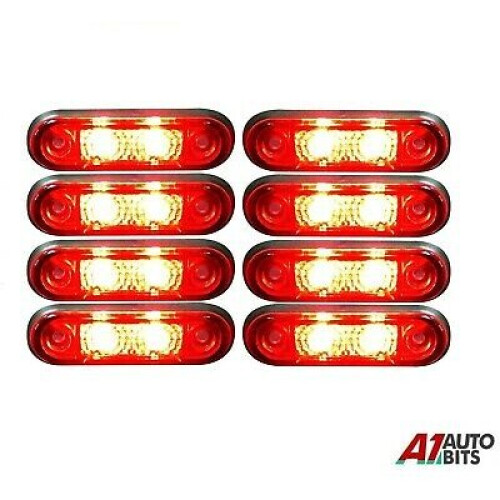 8x 24v Flush Led Red Marker Lights For Kelsa Bars For Scania Man Daf ...