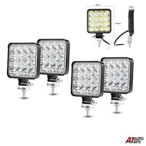 4x 48W Led Powerful Front Bull Nudge Bar Slim Spot Lights Day Lamp Car ...