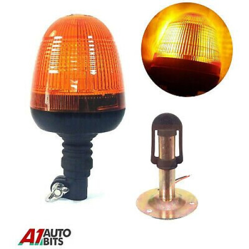 Flexi Din Spigot Pole Mount Led Safety Orange Warning Beacon Light Lamp ...