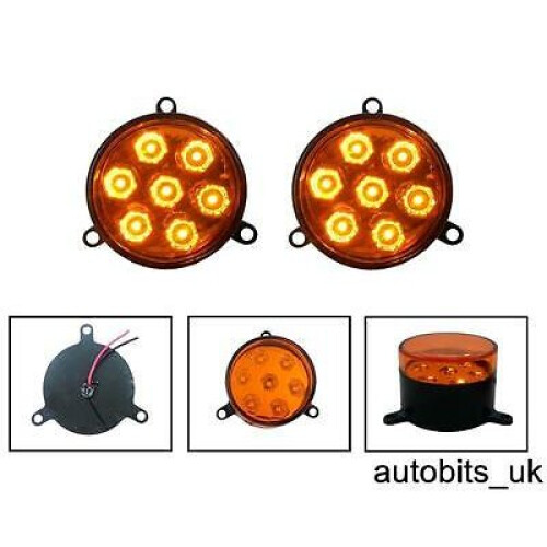 2X LED TAIL REAR INDICATOR REPEATER AMBER LIGHTS INNER RING 24V VOLVO ...