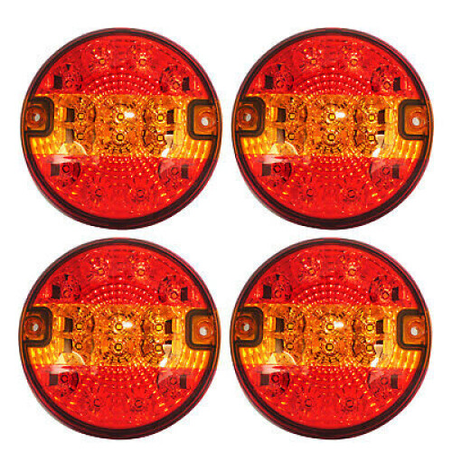 4 12v Slim Rear Led Light Stop Tail Indicator Trailer Camper Caravan 3 ...