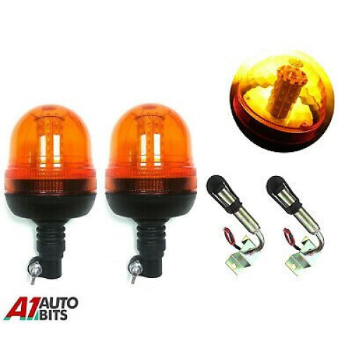 Rotate Safety Amber Beacon Din Pole Mount Tractor Warning Led Lights ...