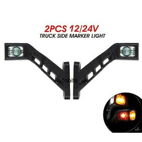 L + R 24V Led Side Marker Lights Stalk Lamps For Scania Volvo Daf Truck ...