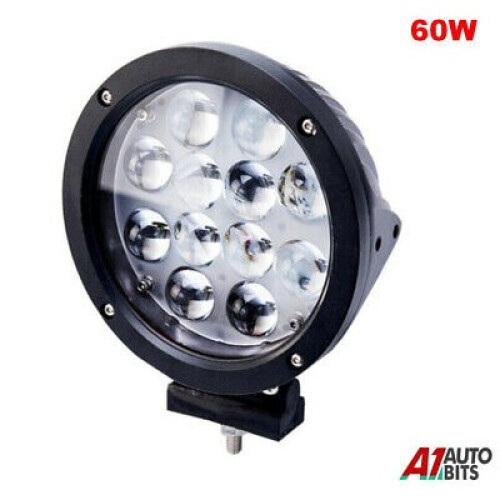 7" Round 60w Led Front Or Reverse Light Work Spot Beam For Digger ...