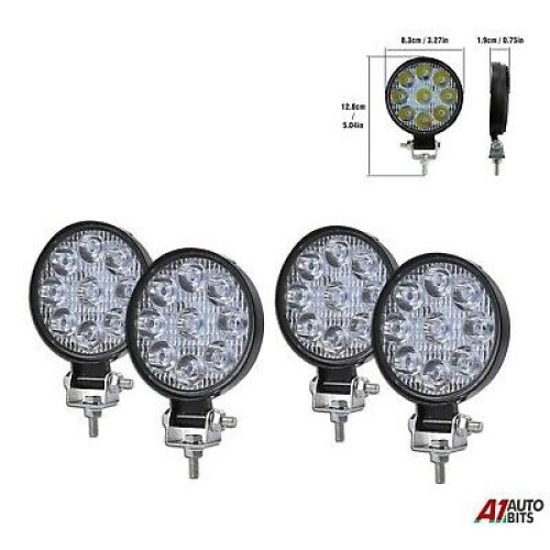 27W 4 Pcs White Round 9 Led Drl Mini Drl Day Driving Lights Car Tail ...