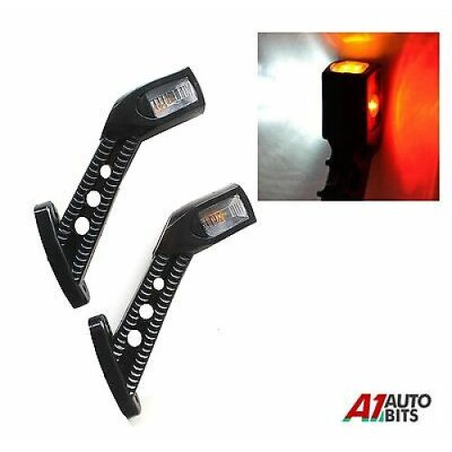 PAIR OF 24V LED STALK SIDE MARKER LIGHTS FOR TRUCK MAN DAF SCANIA VOLVO ...