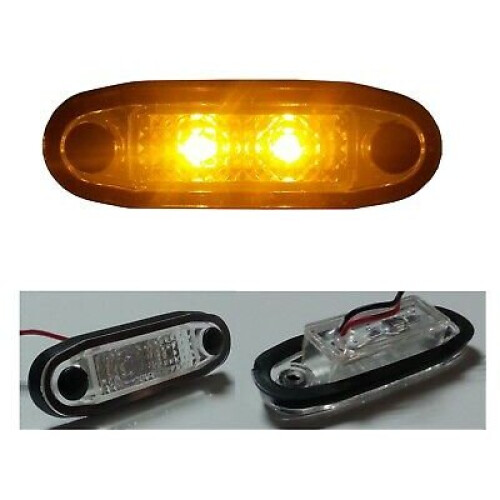 1 X 24v Led Orange Flush Marker Indicator For Kelsa Bars Scania Volvo ...