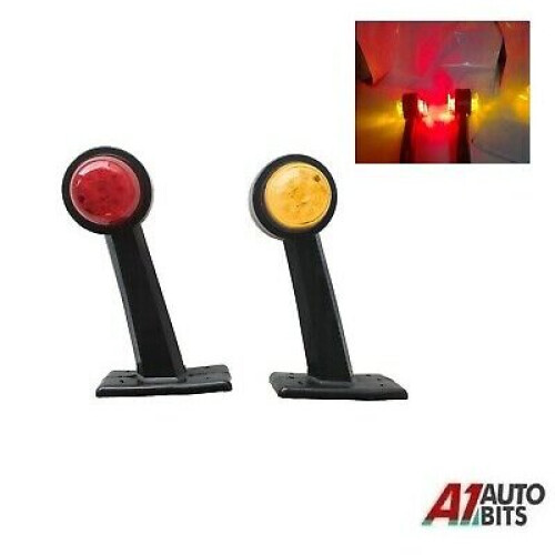 2 X 9 Smd Led 12v Side Rubber Stalk Marker Light Lamp Outline Trailer ...