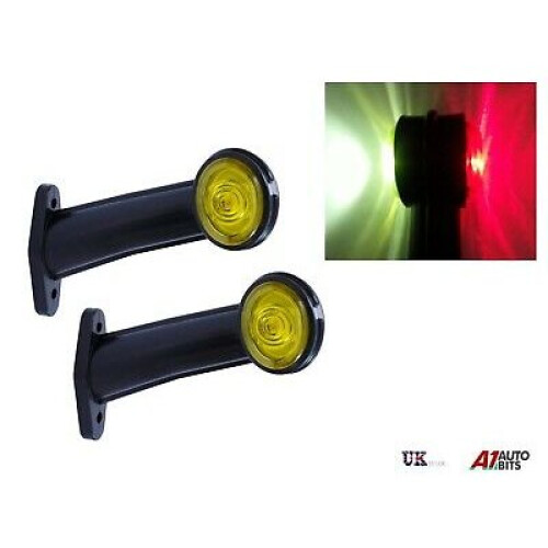 2X Smd 2 Led Side Rubber Stalk Marker Lights Lamp Trailer Caravan Truck ...
