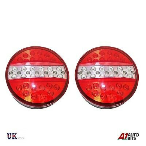2X Led Round Rear Tail Lamp Lights Indicator Stop Trailer Truck Tipper ...