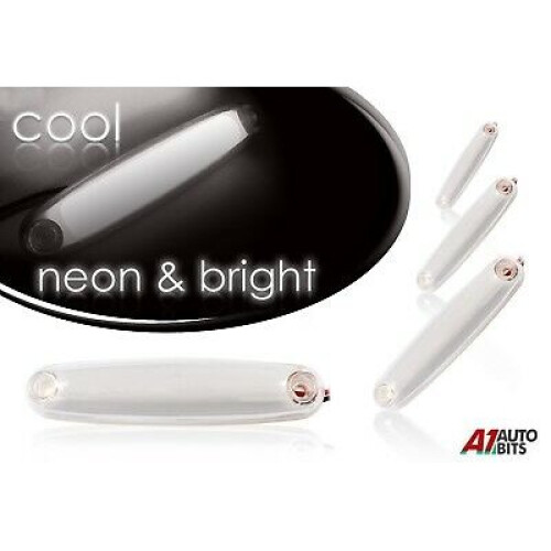 4x 12-24V Neon LED White Front Side Marker Lights Truck Camper Lorry ...