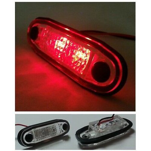 4X Flush 2 Led Red Rear Marker Kelsa Bars Lights Lamps 12v Truck ...