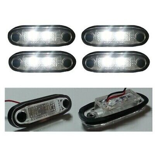 4x 2 Led Flush Fit White Marker Kelsa Bar Lights Lamps 12v For Trailer ...