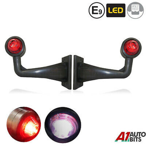 HQ Led Side Rubber Elbow Marker Light Lamp Outline Trailer Lorry 18Cm ...