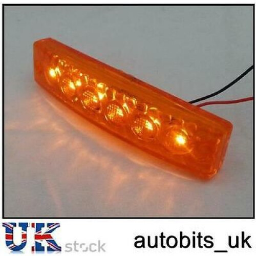 10X 24V LED ORANGE SIDE MARKER LIGHTS TRUCK LORRY TRAILER BUS VAN ...