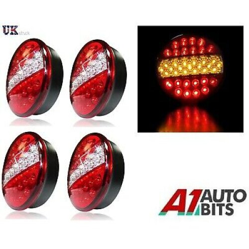 2 Pairs 24v Rear Led Lights Stop Tail Indicator Daf Man Scania Volvo 3 ...