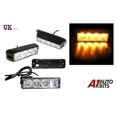 4 LED Strobe Flashing Recovery Lightbar 12V Amber Truck beacon Lights ...