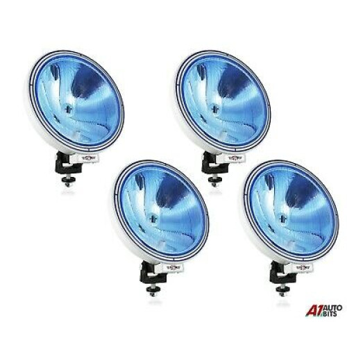 4x 12v / 24v 9" Inch Round Blue Lens Narrow Pencil Beam Fog Spot Lights ...