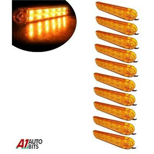 Ten 5 Orange Amber 24 v Led Side Marker Indicators Lights Truck Trailer ...